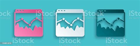 파란색 배경에 격리 된 음악 파 이퀄라이저 아이콘을 잘라 용지 음파 오디오 디지털 이퀄라이저 기술 콘솔 패널 펄스 뮤지컬 종이 아트 스타일 벡터 3차원 형태에 대한 스톡