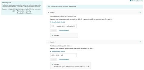 Solved Part G And Part H Please To Find The Velocity And Chegg