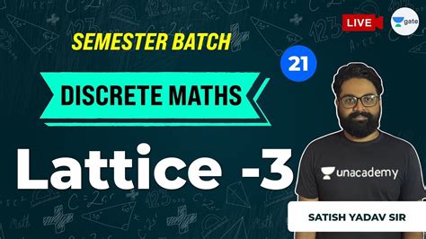 Lattice 3 Lec 21 Discrete Mathematics Gate Cse 2021 Exam Youtube