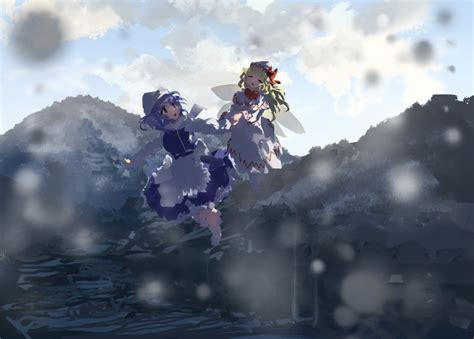 Safebooru 2girls Absurdres Apron Blonde Hair Blue Eyes Blue Skirt