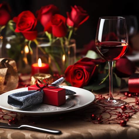 Premium Photo Table Decorated For A Romantic Dinner With Two