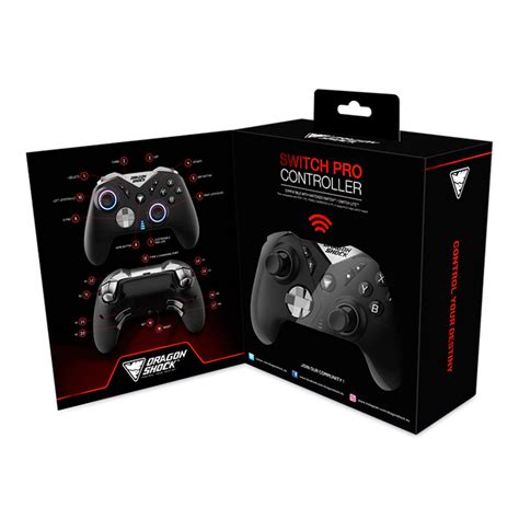 Dragonshock Nebula Pro Trådløs Controller Nintendo Switch Sort 319 DKK