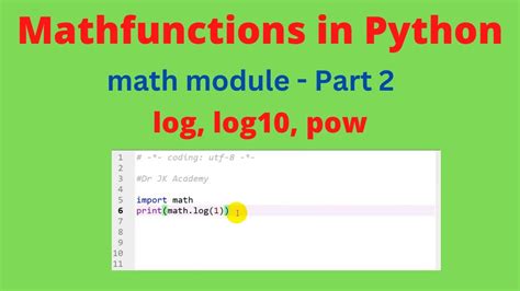 Math Module Functions In Python Part Ii Import Math Functions In