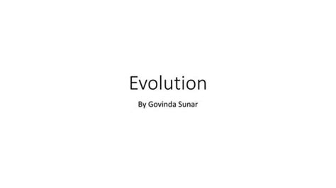 Evidence For Evolution Ppt