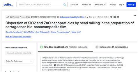 Dispersion Of Sio2 And Zno Nanoparticles By Bead Milling In The