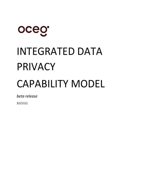 Beta Tegrated Data Privacy Capability Model Pdf Privacy Information Privacy