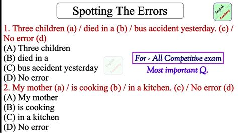 Spotting Errors Practice Set 3 Englishacademybydeepakkr Ssc