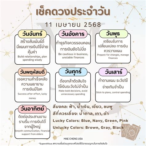 Mae 🔍 ดวงประจำวันประจำวันที่ 11 เมษายน 2568 Horoscope Aril 11