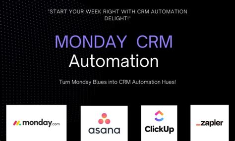 Setup Monday Automation Monday Crm Workflow On Notion Asanaclickup Trello By Rosewurra