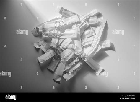 Paper Wasting Concept Empty Paper Wrapping On White Background Stock