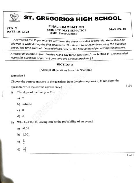 Sghs Maths Prelim Pdf Circle Geometry