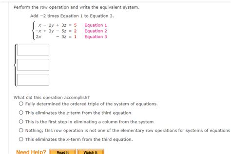 solved perform the row operation and write the equivalent
