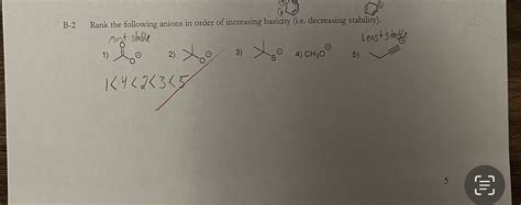 Solved B 2 Rank The Following Anions In Order Of Increasing