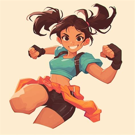 Premium Vector A Lexington Girl Practices Parkour In Cartoon Style