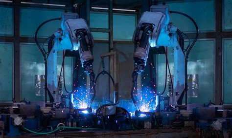 Premium Photo Robot Arms Machine In Intelligent Factory Industrial On