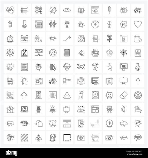 100 Editable Vector Line Icons And Modern Symbols Of Eyes Interface