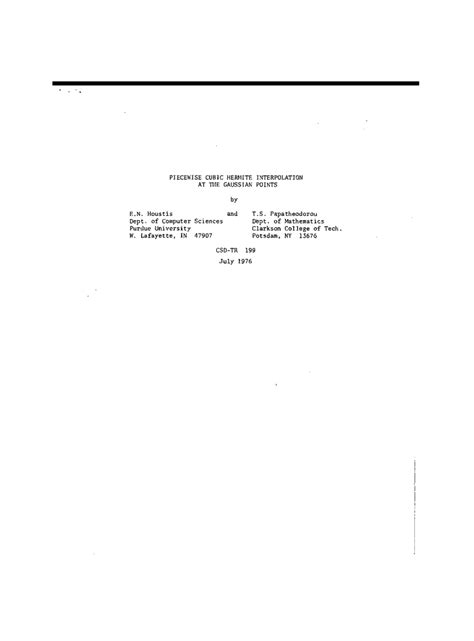 PDF Piecewise Cubic Hermite Interpolation At The Gaussian Points