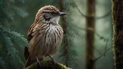 Close Up Of A Fluffy Bird In Forest Setting Stock Illustration
