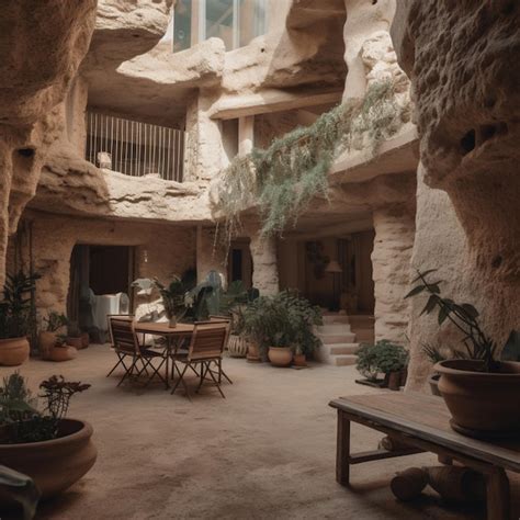 Premium Ai Image There Is A Room With A Table And Chairs In It Generative Ai