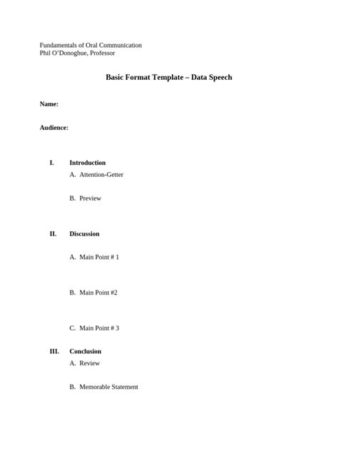 Basic Format Template Data Speech Fa 1 Pdf