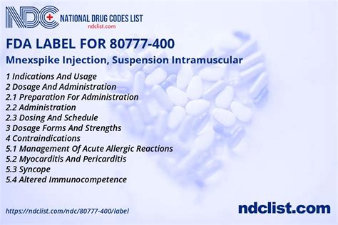 Fda Label For Mnexspike Injection Suspension Intramuscular Indications Usage And Precautions