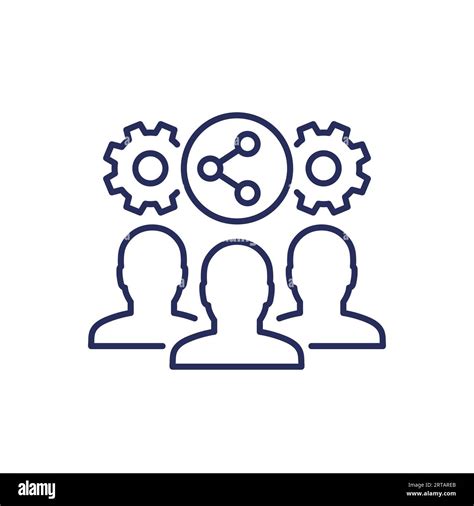 Collective Work And Collaboration Line Icon Stock Vector Image And Art