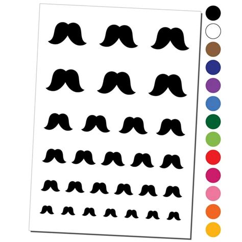 Walrus Mustache Moustache Silhouette Water Resistant Temporary Tattoo