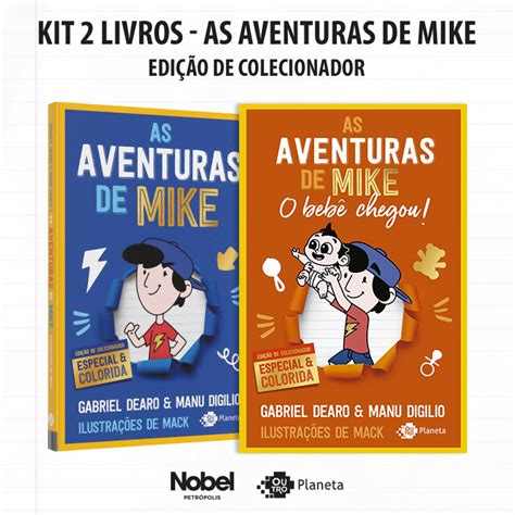 Kit 2 Livros Edição de Colecionador As aventuras de Mike 1 e As