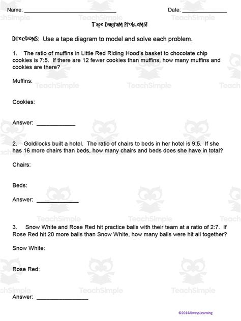 More Tape Diagram Problems By Teach Simple