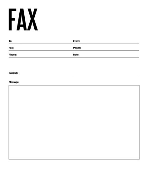 Professional Fax Cover Sheet Free Printable Template Pdf