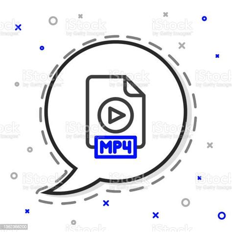 선 Mp4 파일 문서입니다 흰색 배경에서 격리된 Mp4 버튼 아이콘을 다운로드합니다 Mp4 파일 기호입니다 다채로운 개요 개념
