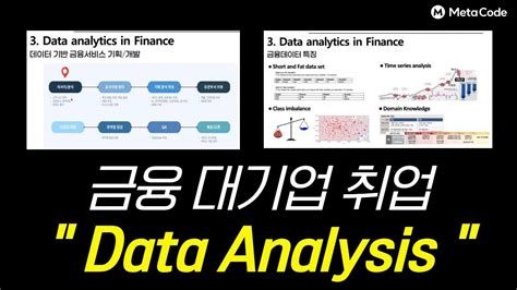 금융 대기업 데이터분석가 취업을 꿈꾼다면 20분만 투자하세요 메타코드m Youtube