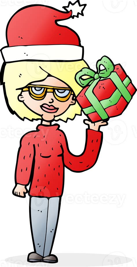 Cartoon Woman Getting Ready For Christmas 44990274 Png