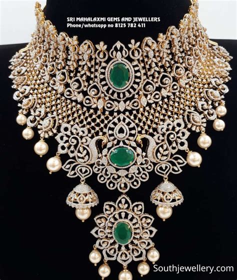 Detachable Bridal Diamond Choker Indian Jewellery Designs