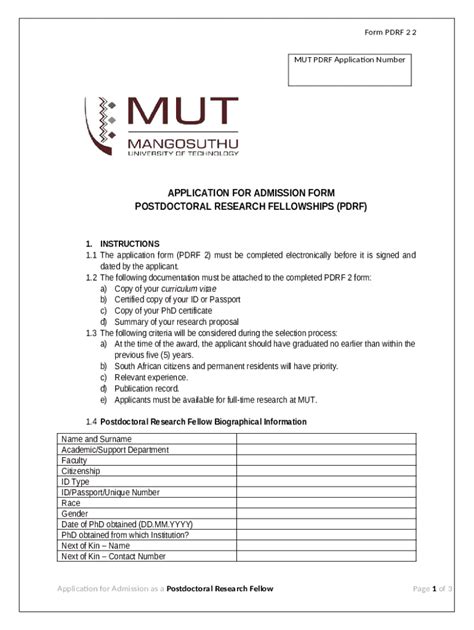 Mut Pdrf Application Doc Template Pdffiller