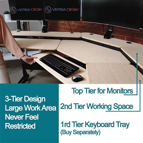 Versadesk Foundry Split Level Corner Standing Desk Electric Height