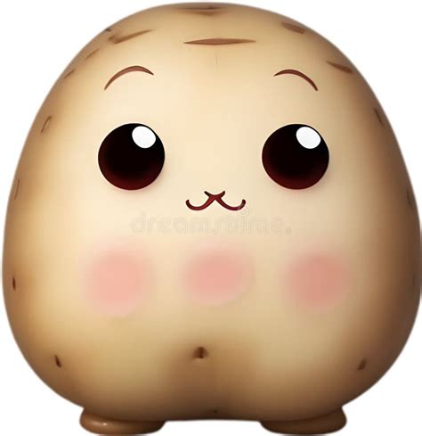 Cute Cartoon Potato Icon Kawaii Potato Clipart Stock Image