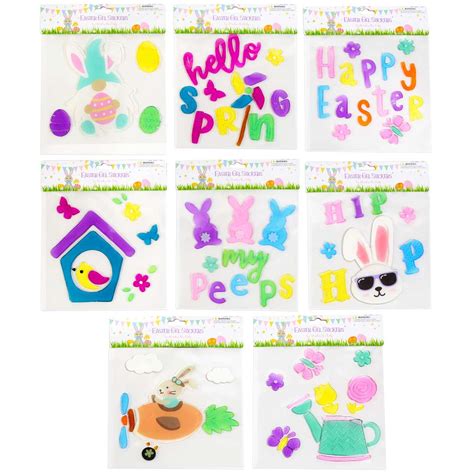Bulk Easter Window Clings 8 Assorted Styles