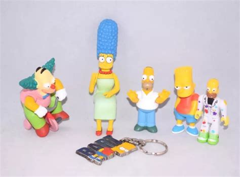 The Simpsons Figures Marge Krusty The Clown Homer Bart Keyring Matt