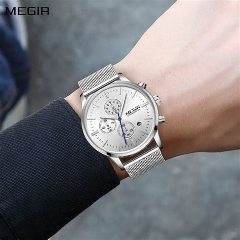 Megir Quarzuhr F R M Nner Edelstahl Armbanduhr Luxus Business Uhr Wasserdicht Leuchtenden Datum