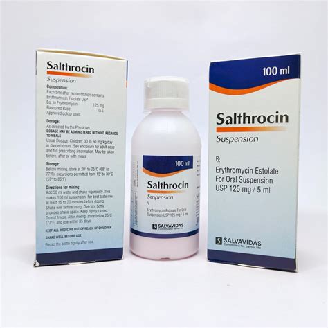 Erythromycin Estolate Usp Oral Suspension Salthrocin Suspension At ₹ 55 Box Erythromycin