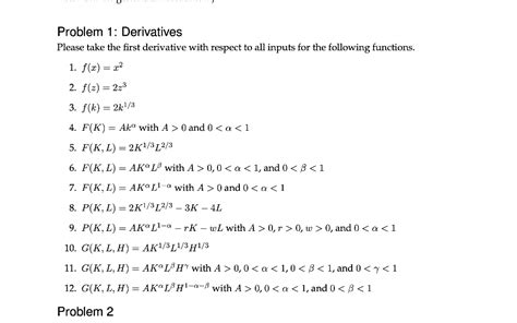 Solved Problem Derivatives Please Take The First Chegg Com