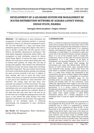 Development Of A Gis Based System For Management Of Water Distribution