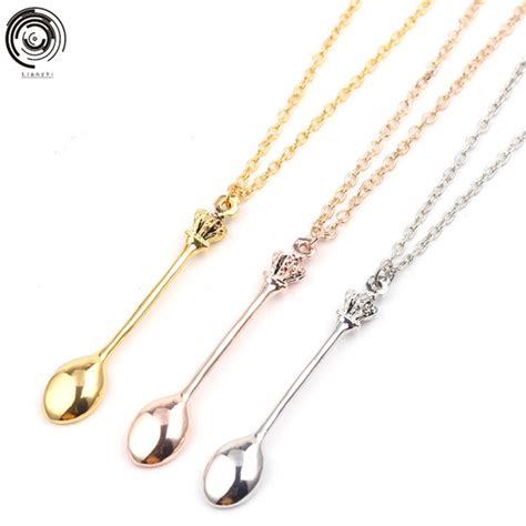 Vintage Crown Mini Tea Spoon Royal Alice Snuff Ibiza Festival Pendant Necklaceyjy Wish