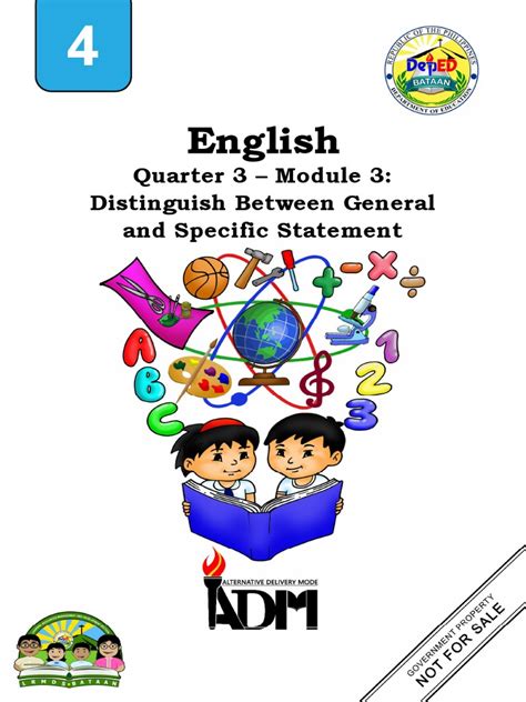 English Quarter 3 Module 3 Distinguish Between General And Specific Statement Pdf