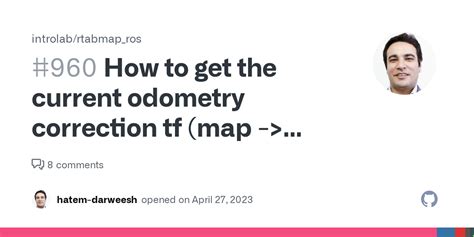How To Get The Current Odometry Correction Tf Map Odom Issue