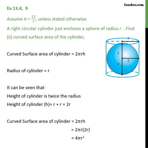 Ex 112 9 A Right Circular Cylinder Just Encloses A Sphere