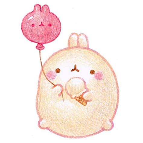 폭신폭신하고 몽글몽글한 몰랑이 슈크림 나왔어유~ 몰랑 몰랑이 디저트 일러스트 그림스타그램 Molang 나비랑 그림