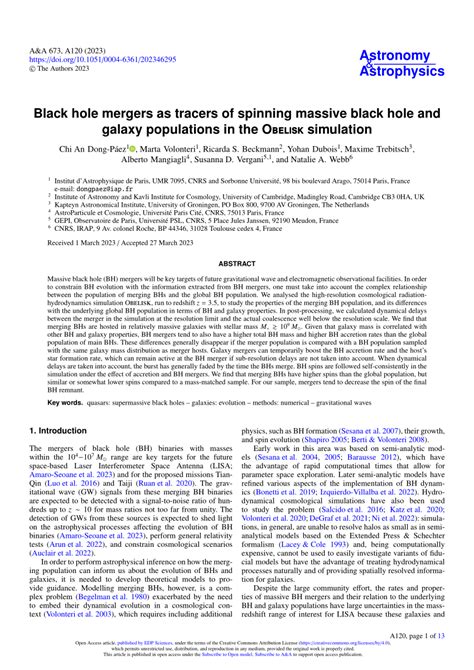 Pdf Black Hole Mergers As Tracers Of Spinning Massive Black Hole And Galaxy Populations In The