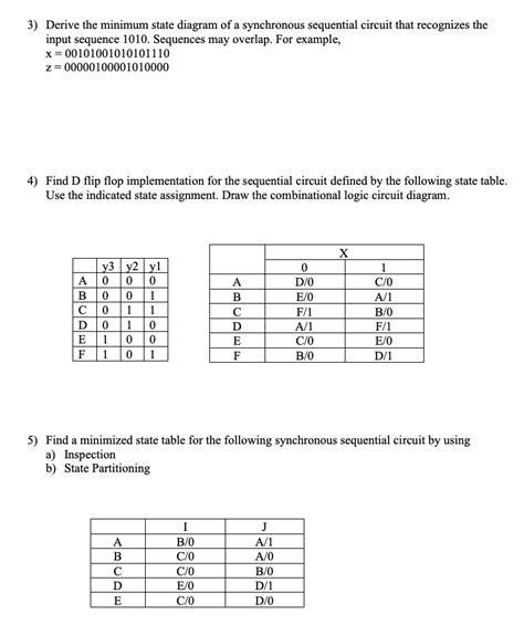 Solved 3 Derive The Minimum State Diagram Of A Synchronous